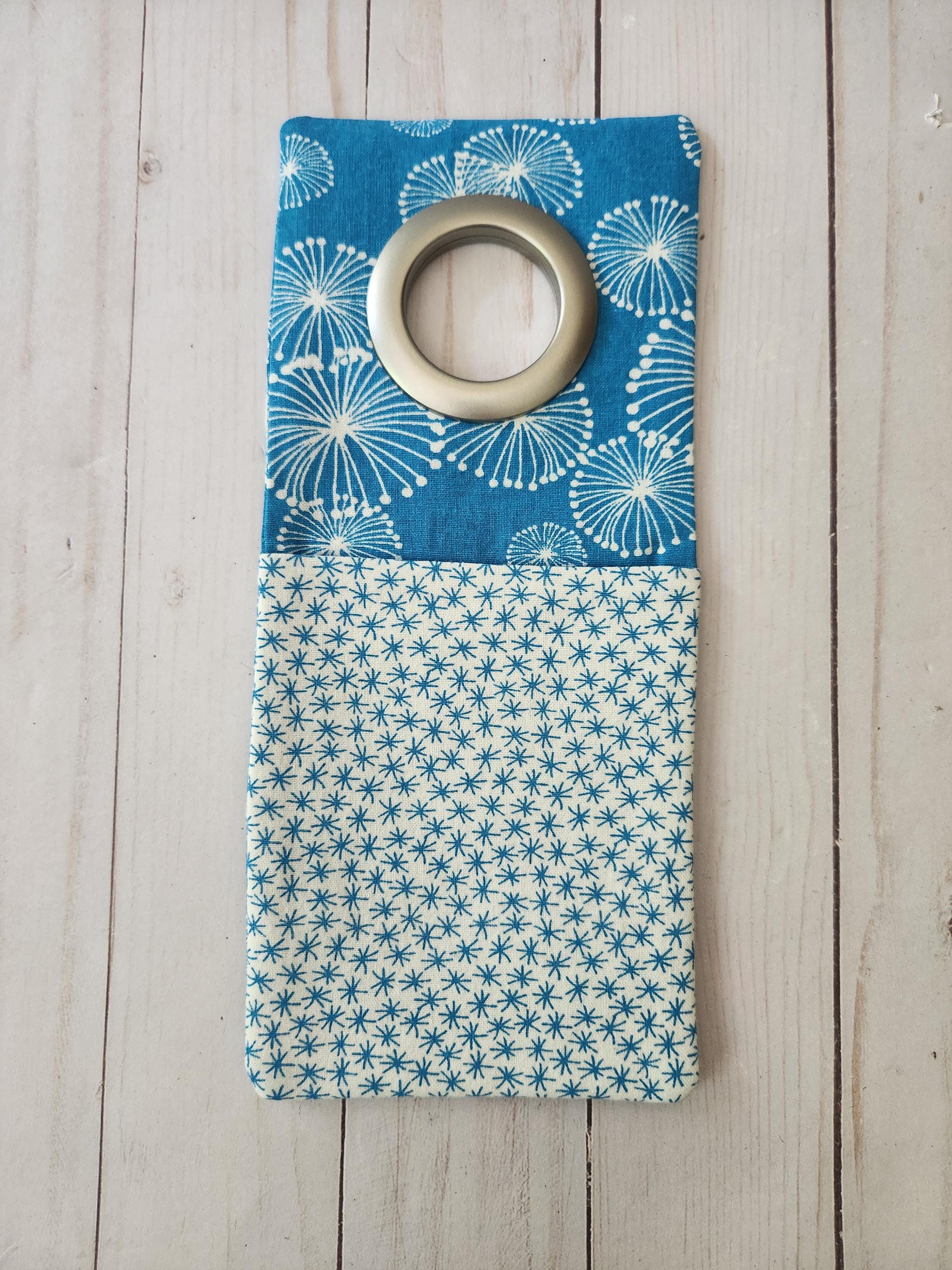Paisley Blue Bursts Fabric Holder, Remote Holder, Phone Charger Pocket ...