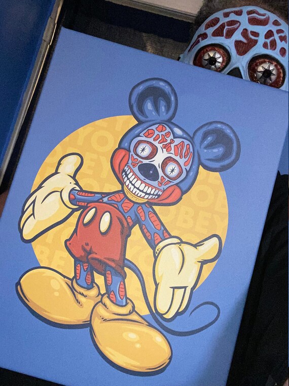 Mickey Mouse Alien From They Live Print on Canvas One of a | Etsy