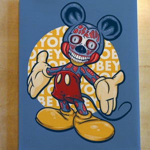 Mickey Mouse Alien From They Live Print on Canvas - One of a Kind ...