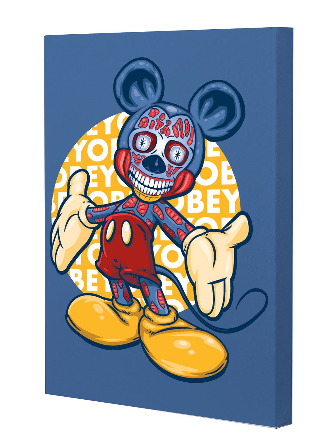 Mickey Mouse Alien From They Live Print on Canvas One of a Kind Signed ...