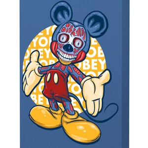 Mickey Mouse Alien From They Live Print on Canvas - One of a Kind ...