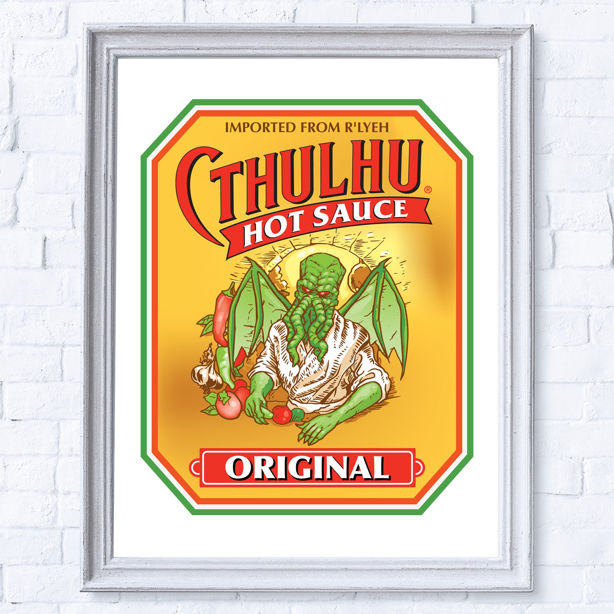 Cthulhu Hot Sauce Artwork Print is a Play on Cholula Hot Sauce - Etsy