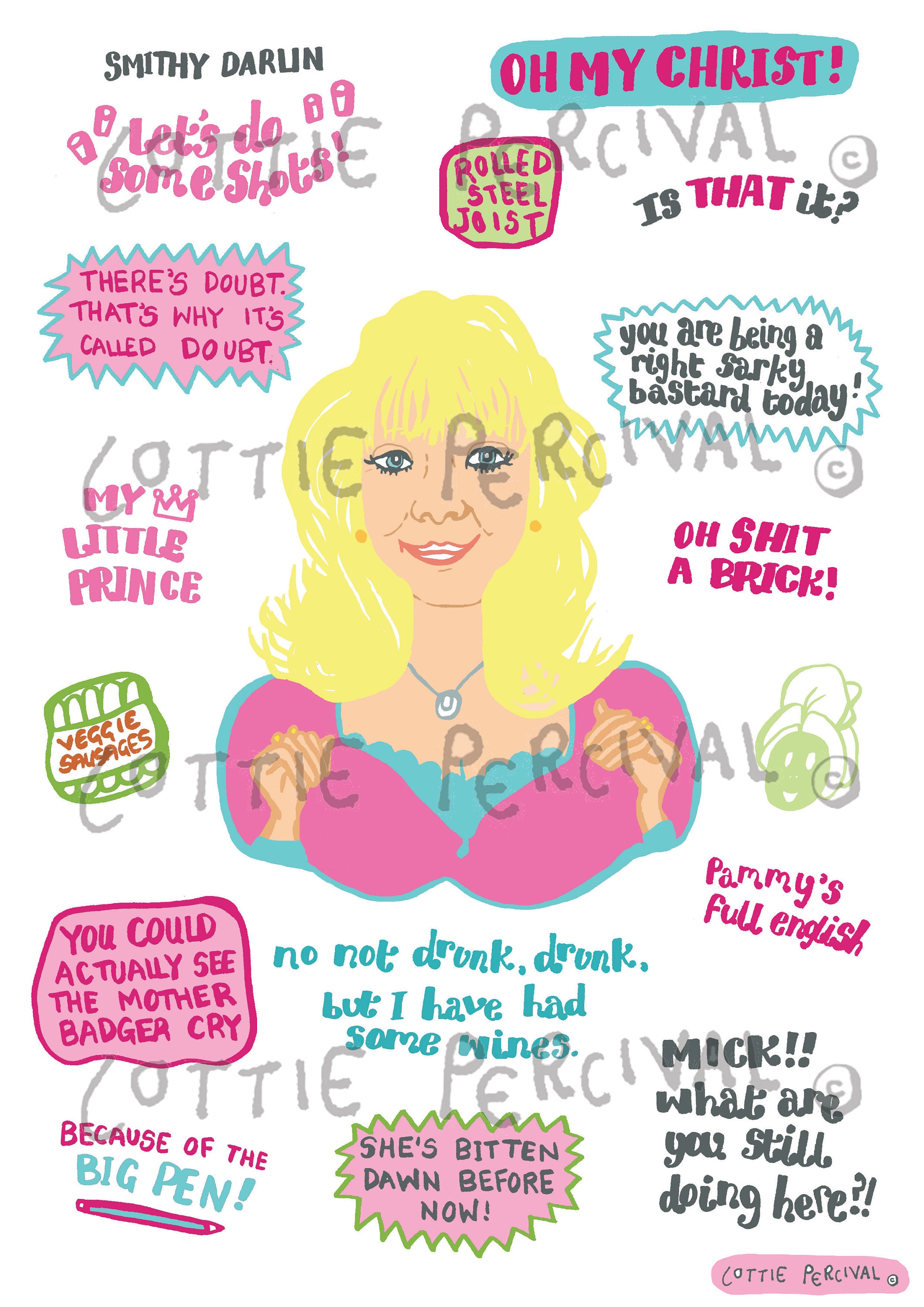 Funny Pam Shipman Welsh Gavin and Stacey Quoted A4 Print Hand ...