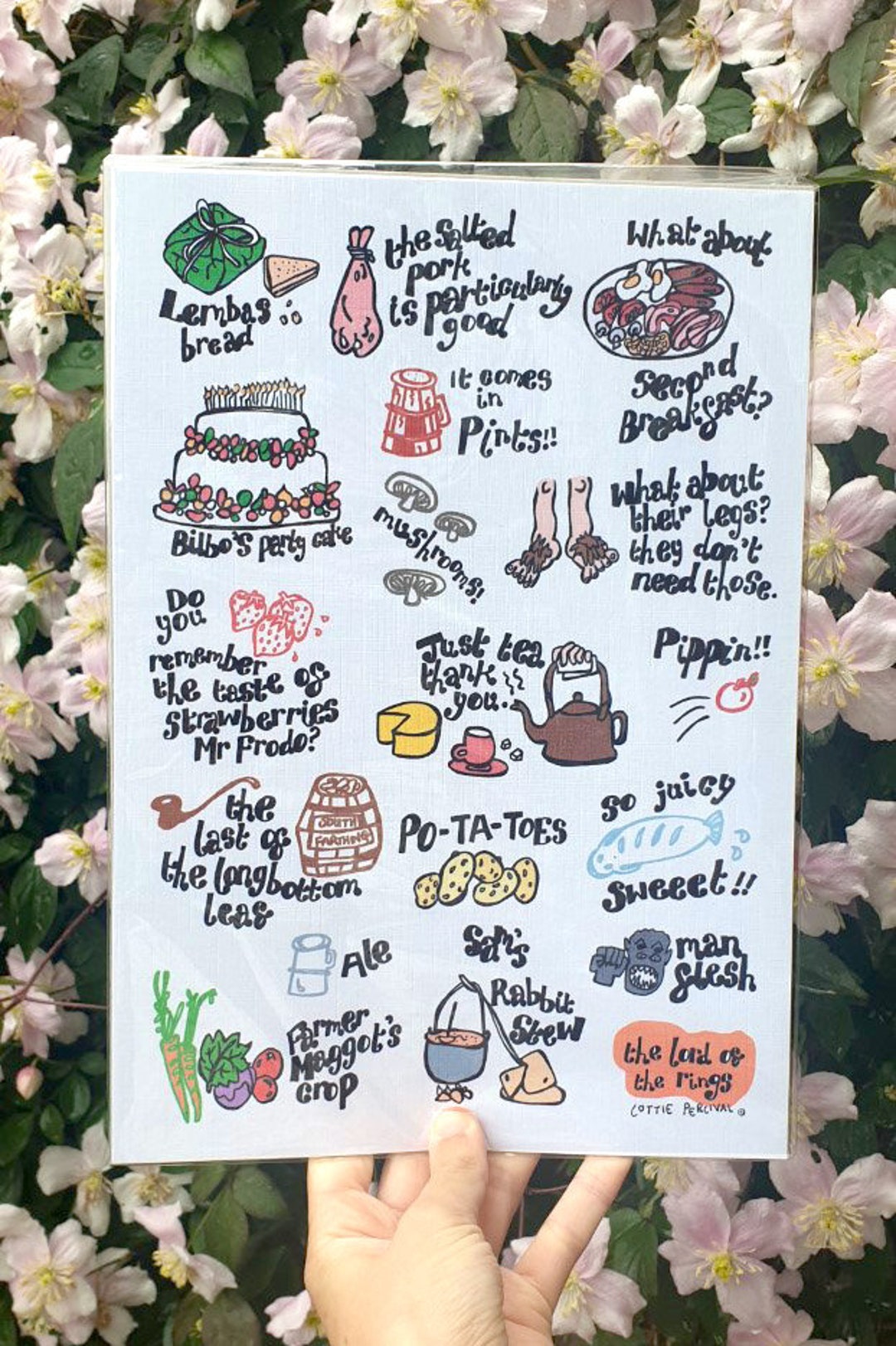 Lord of the Rings Illustration Food Film Moments A4 Wall Art Second ...