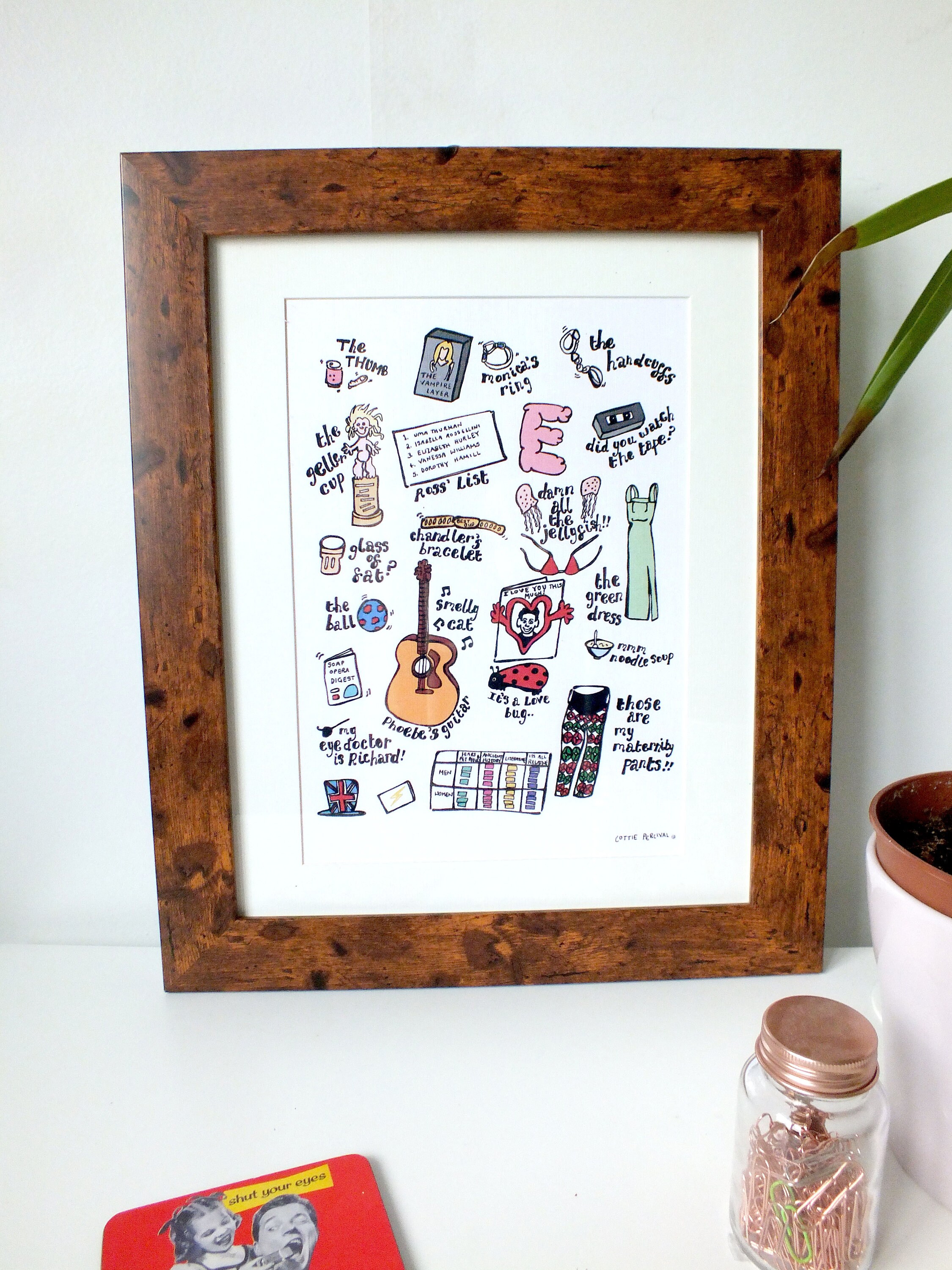 Hand Illustrated Friends TV Show Props Ross' Love Bug Episodes Montage ...