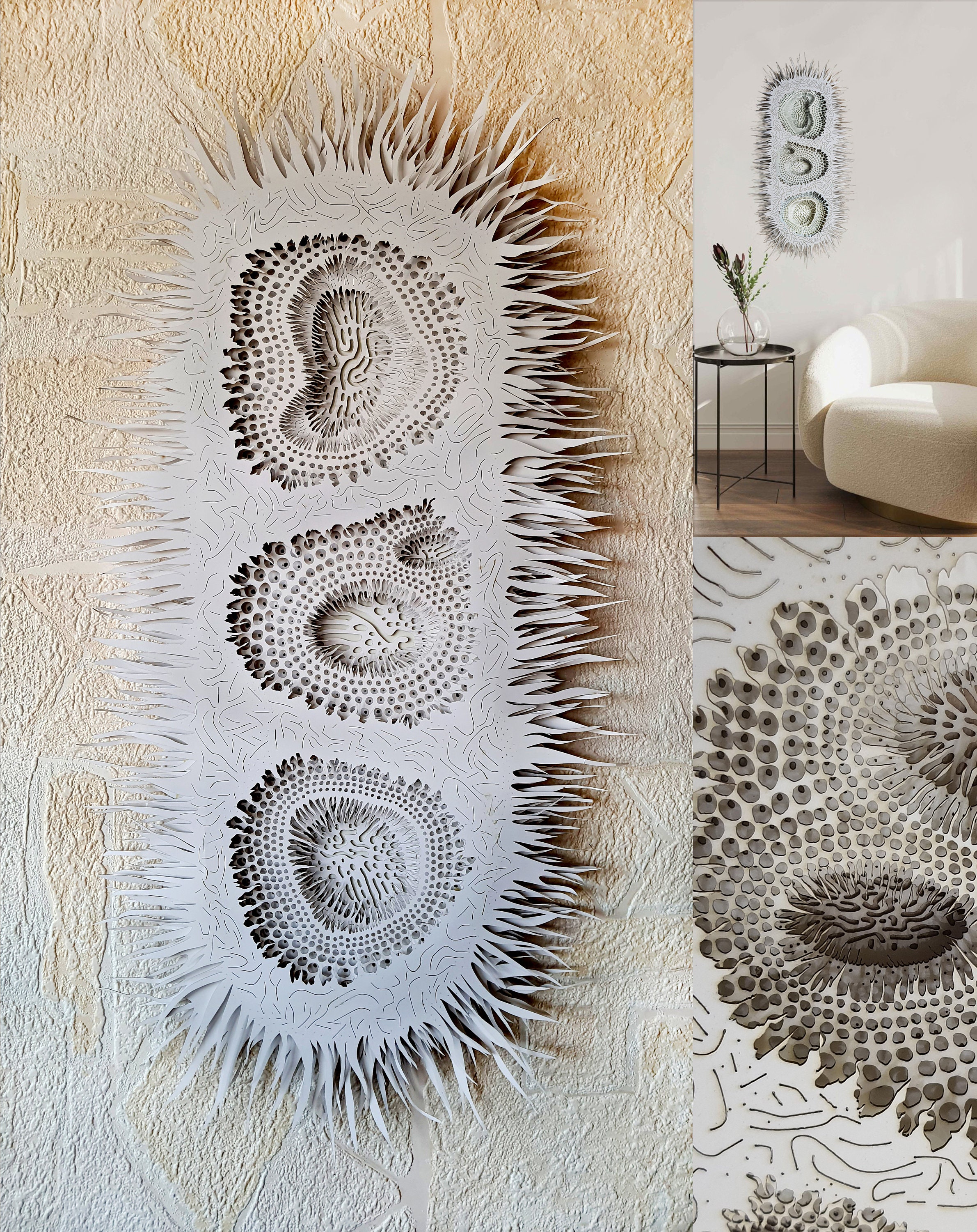 Ambrosia Wall Sculpture, Abstract Wall Art, Paper Wall Art, 3D Wall Art ...