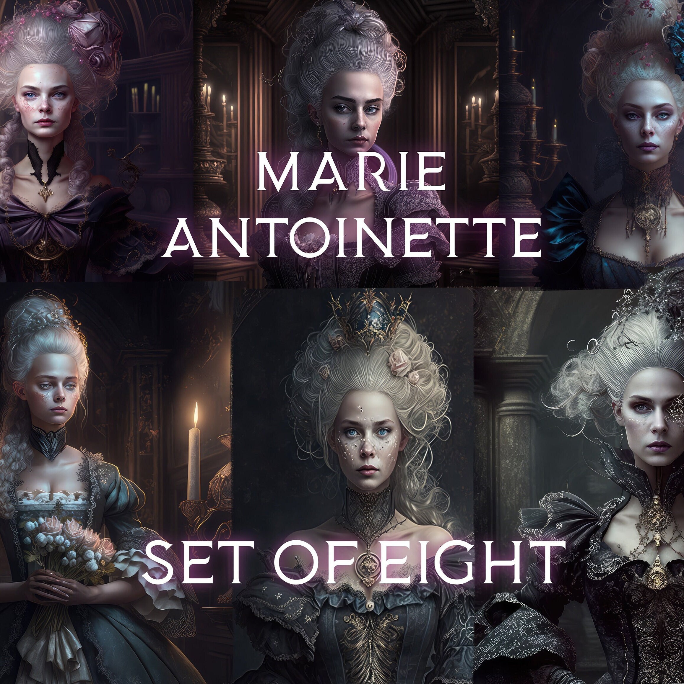 Marie Antoinette Gothic Painting Portrait: Instant Download, Bundle of ...