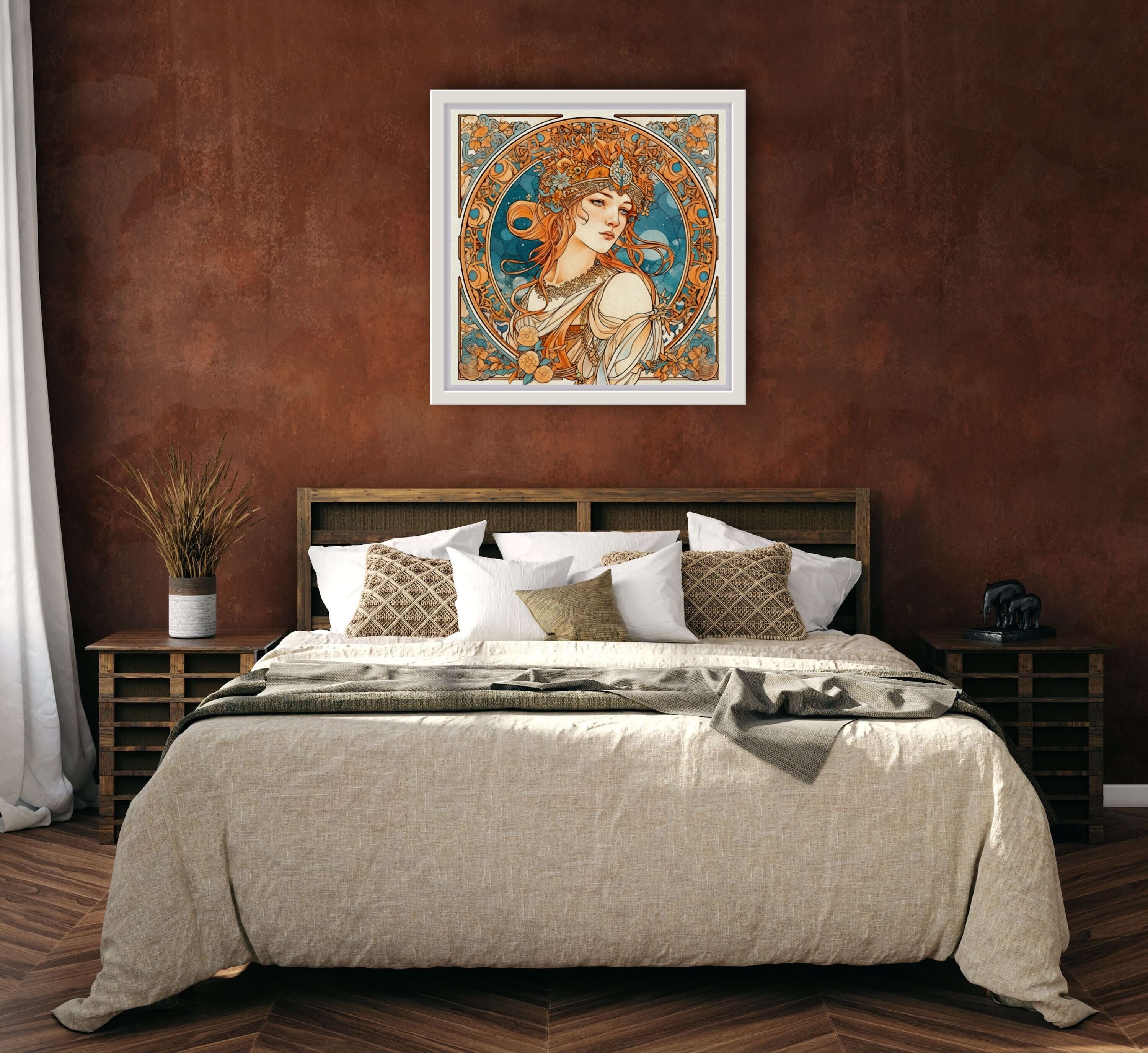 Timeless Beauty: Alphonse Mucha-inspired Female Face Instant Download ...