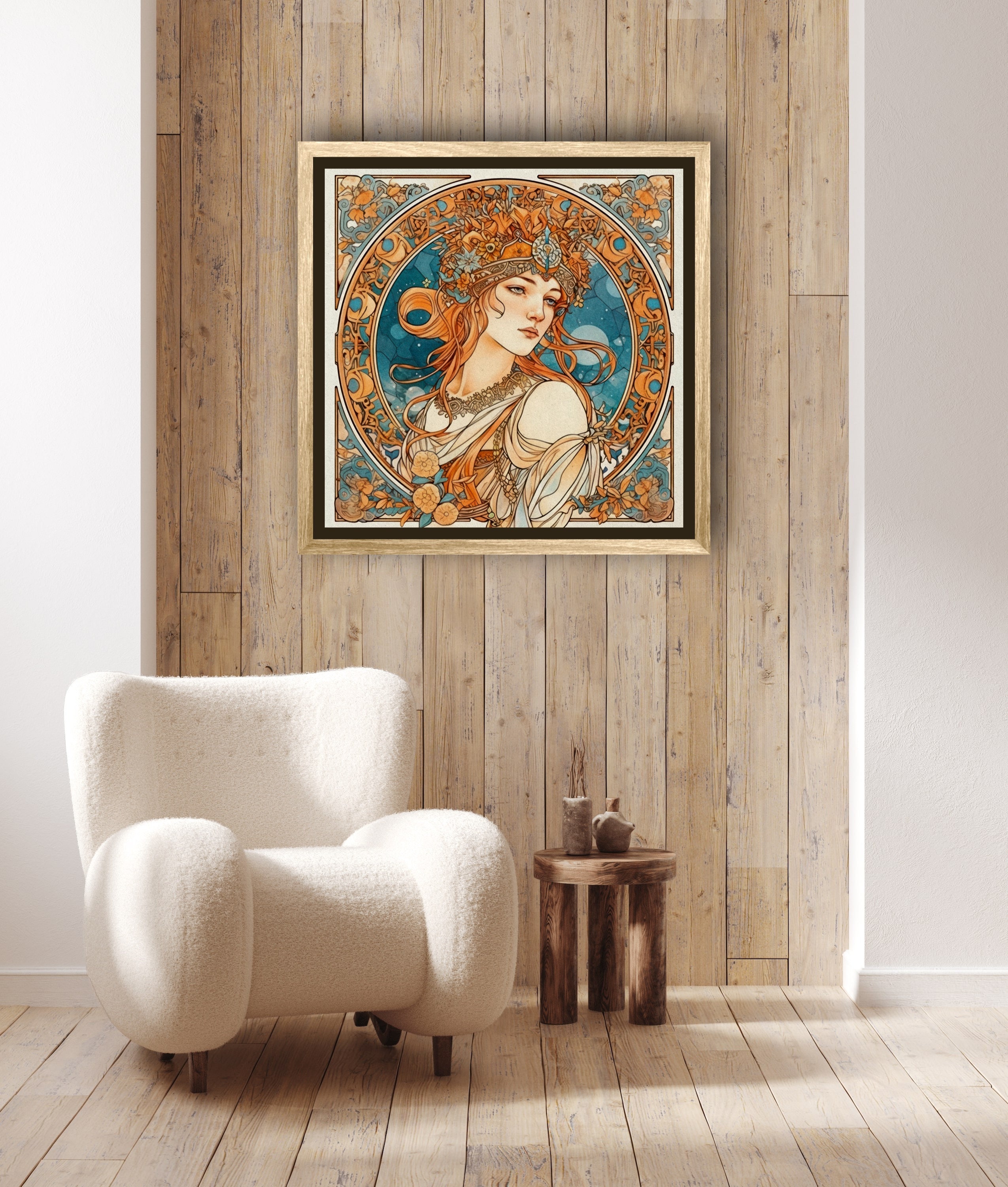 Timeless Beauty: Alphonse Mucha-inspired Female Face Instant Download ...