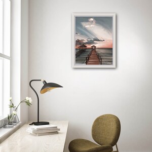 Ocean Sunset Wall Art Painting: Alcove Pergola Charcoal Pastel ...