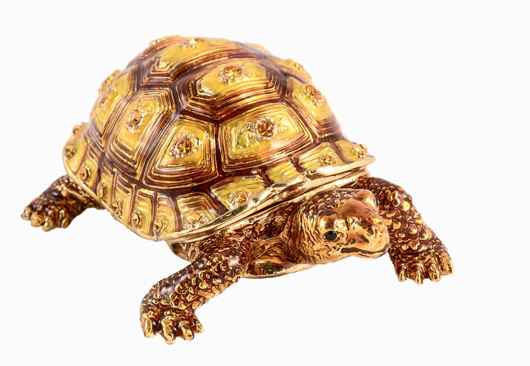 Jeweled Tortoise Trinket Box. Hand Crafted With Swarovski Jewels and ...