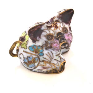 Vintage Cloisonne Cute Pig Figurine. Handmade With Floral Design. - Etsy