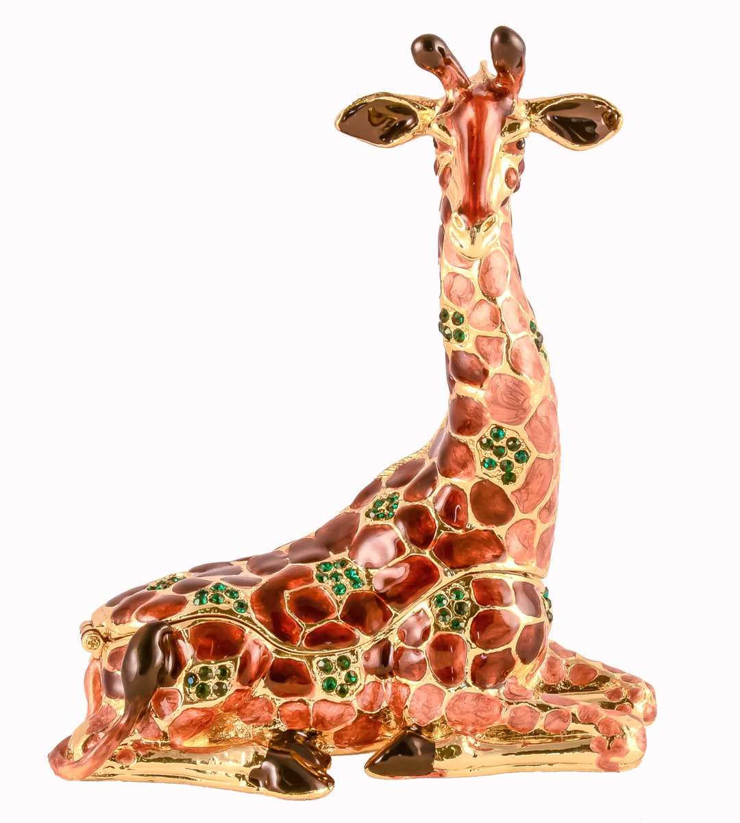 Sitting Giraffe Trinket Box by Ciel Collectables Hand Painted Brown ...