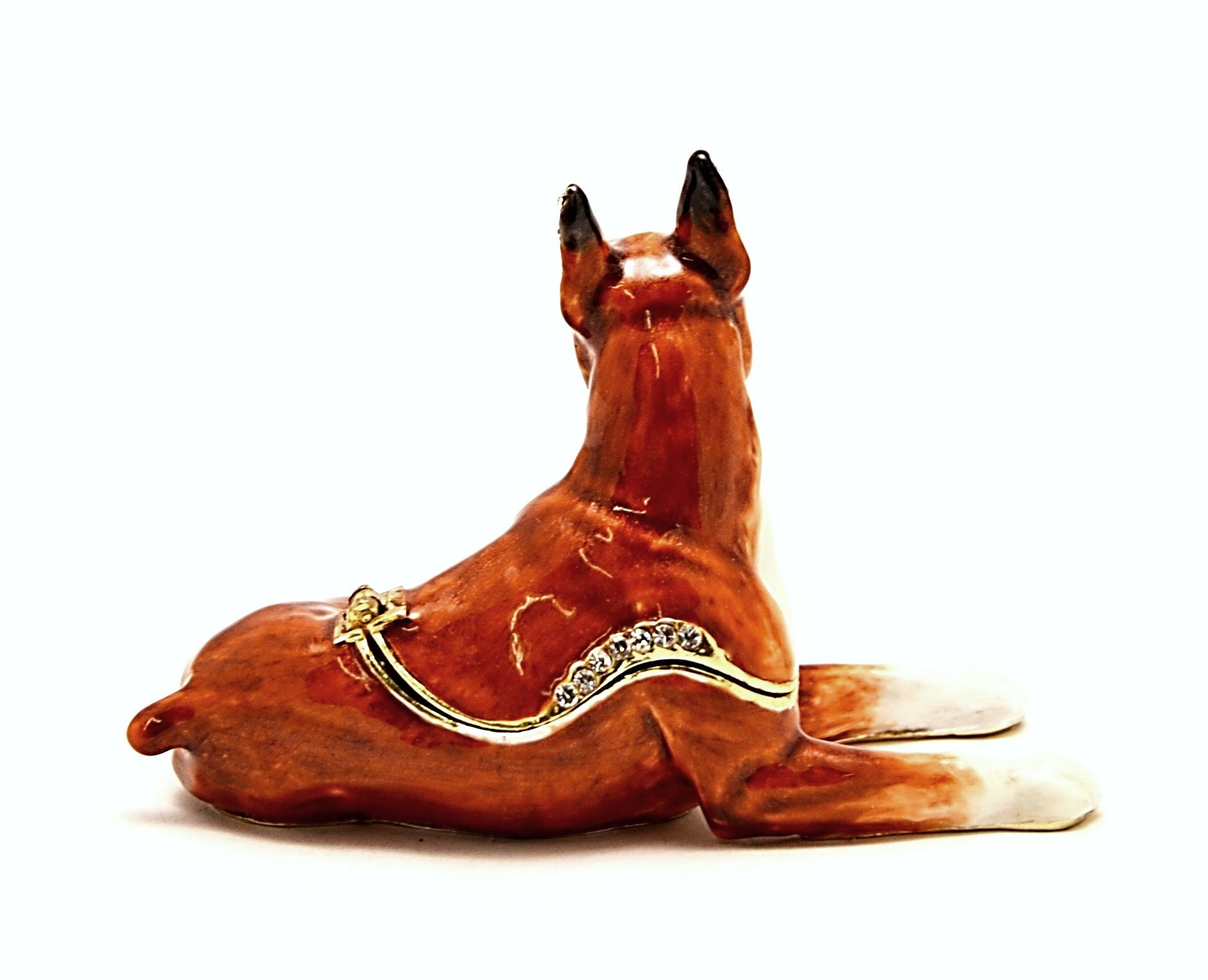 Ciel Collectables Sitting Boxer Dog Trinket Box. Hand Painted Brown ...