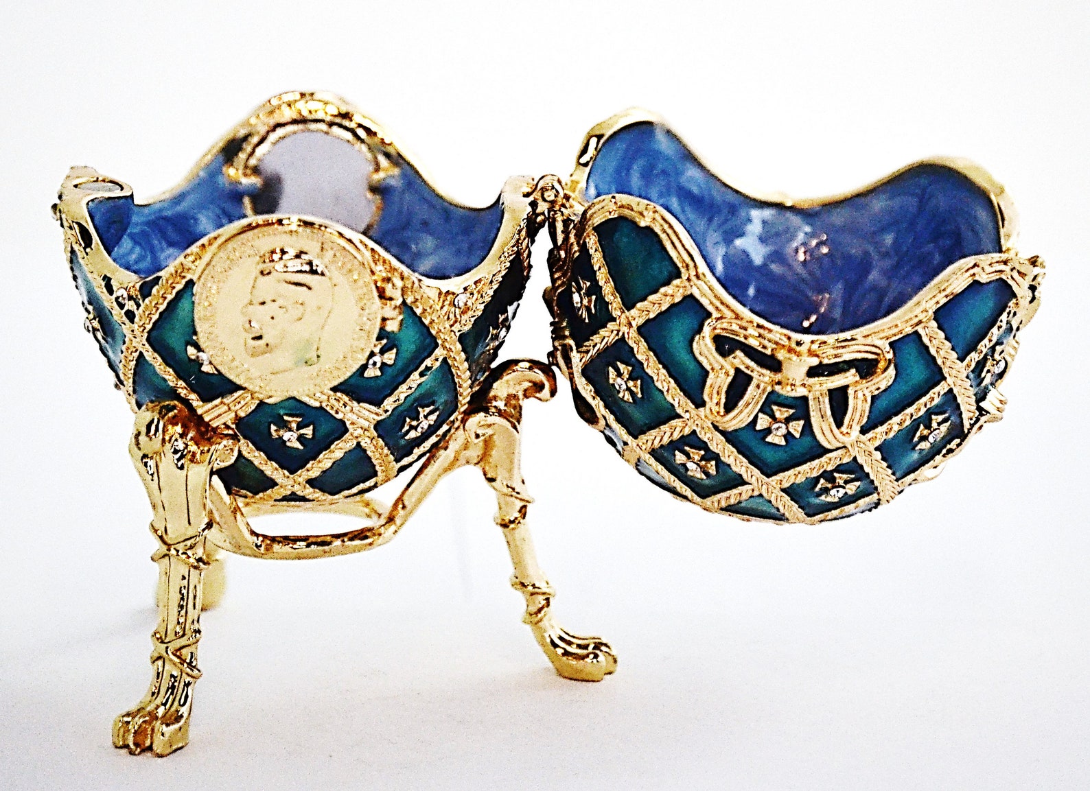 1916 Faberge Egg Design Trinket Box. Hand Crafted With | Etsy