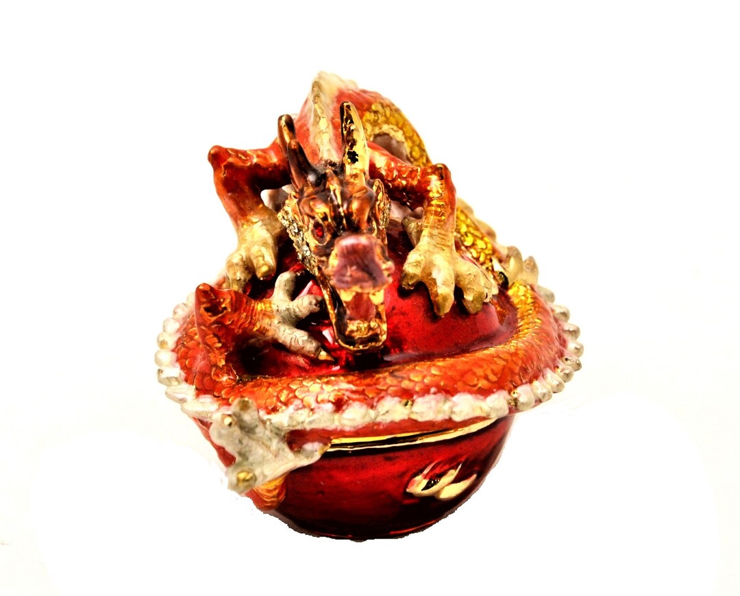 Asian Dragon Trinket Box by Ciel Collectables. Hand Made With Colorful ...