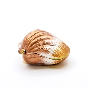 Bejeweled Clam Shell With Pearl Trinket Box. Hand Crafted & Painted ...