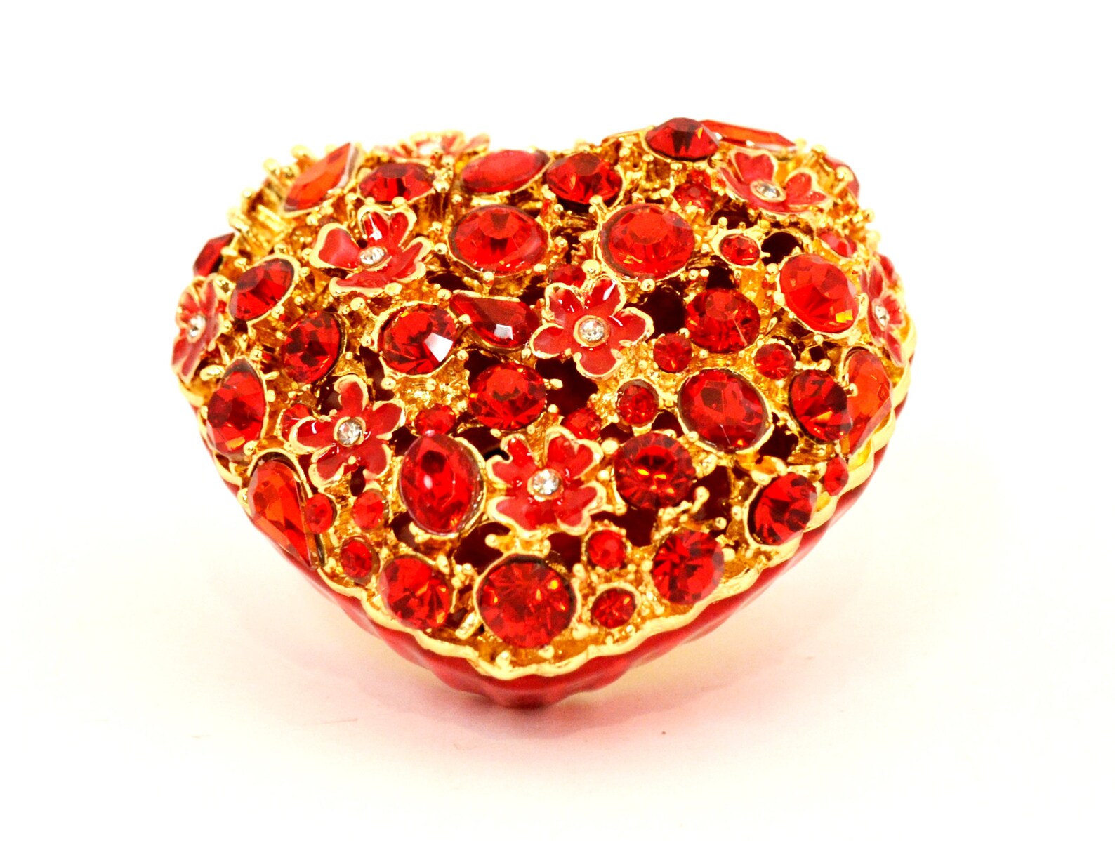 Bejeweled Heart Trinket Box is Made by Hand With Austrian Crystals and ...