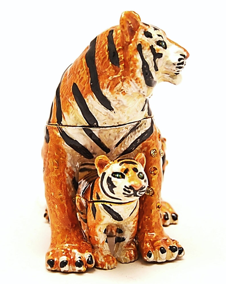Ciel Collectables Tiger With Baby Trinket Box. Hand Crafted - Etsy