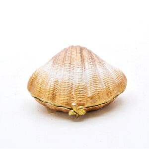 Bejeweled Clam Shell With Pearl Trinket Box. Hand Crafted & Painted ...