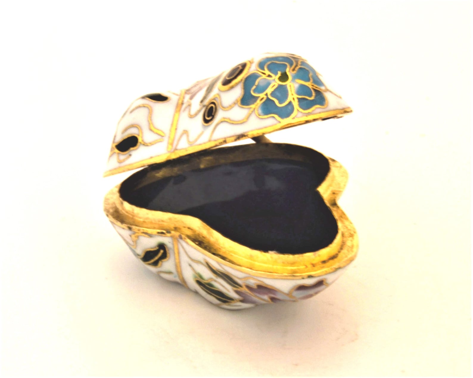 Vintage Chinese Cloisonne Frog Box. Hand Painted Enamel With Floral ...
