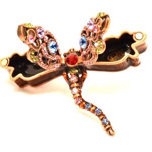 Bejeweled Dragonfly Trinket Box. Hand Set Beautiful Swarovski Crystals ...