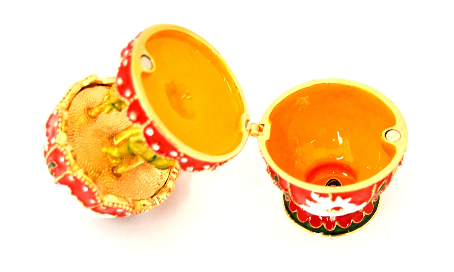 Holiday Carousal Trinket Box. Hand Painted Enamel & Austrian Crystals ...