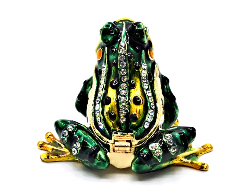 Bejeweled Green Frog Trinket Box by Ciel Collectables. Hand - Etsy