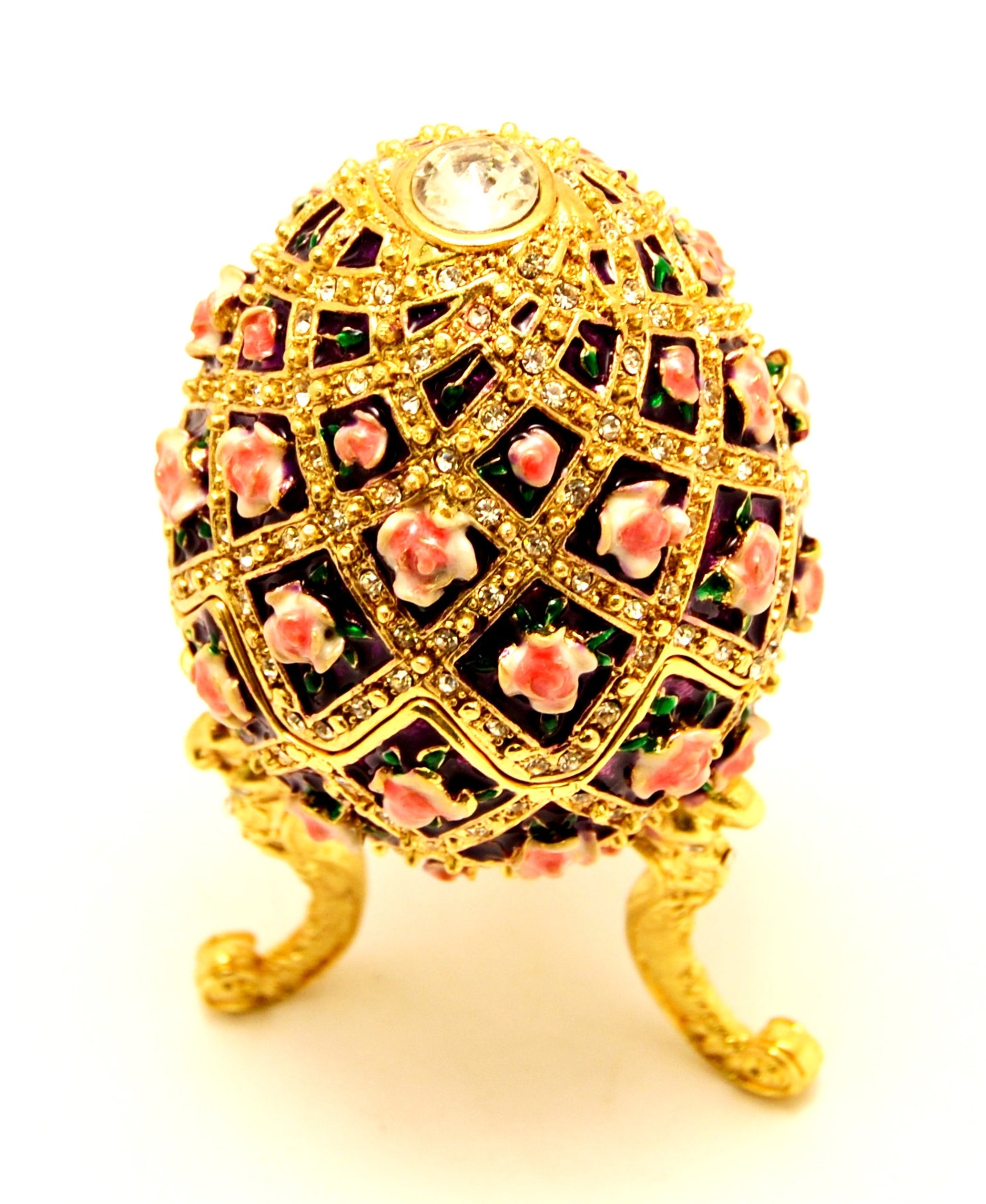 Floral Musical Egg Trinket Box. Hand Painted Enamel With - Etsy