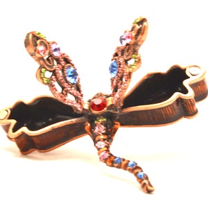Bejeweled Dragonfly Trinket Box. Hand Set Beautiful Swarovski Crystals ...
