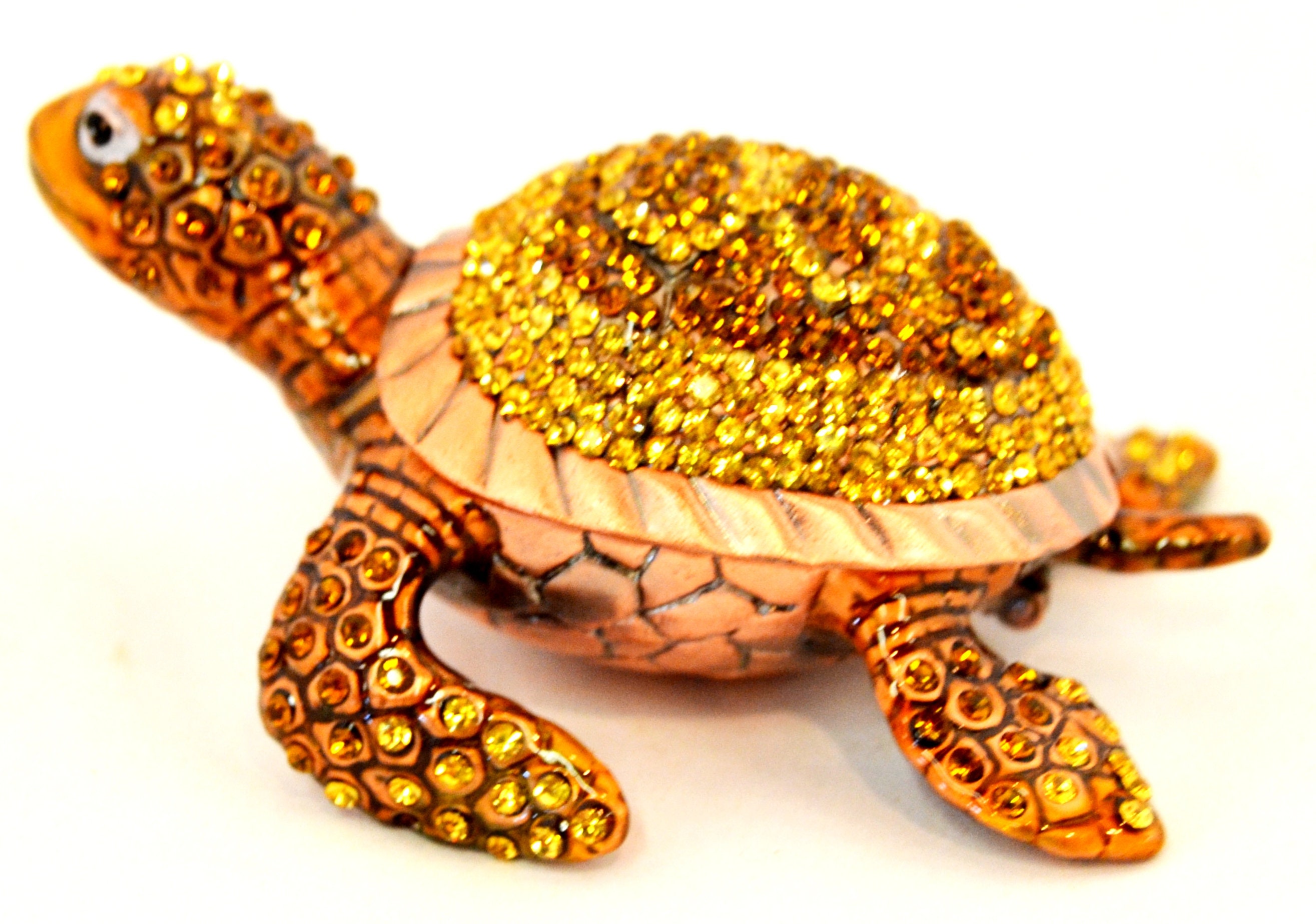 Hand Made Bejeweled Sea Turtle Trinket Box. Made With - Etsy