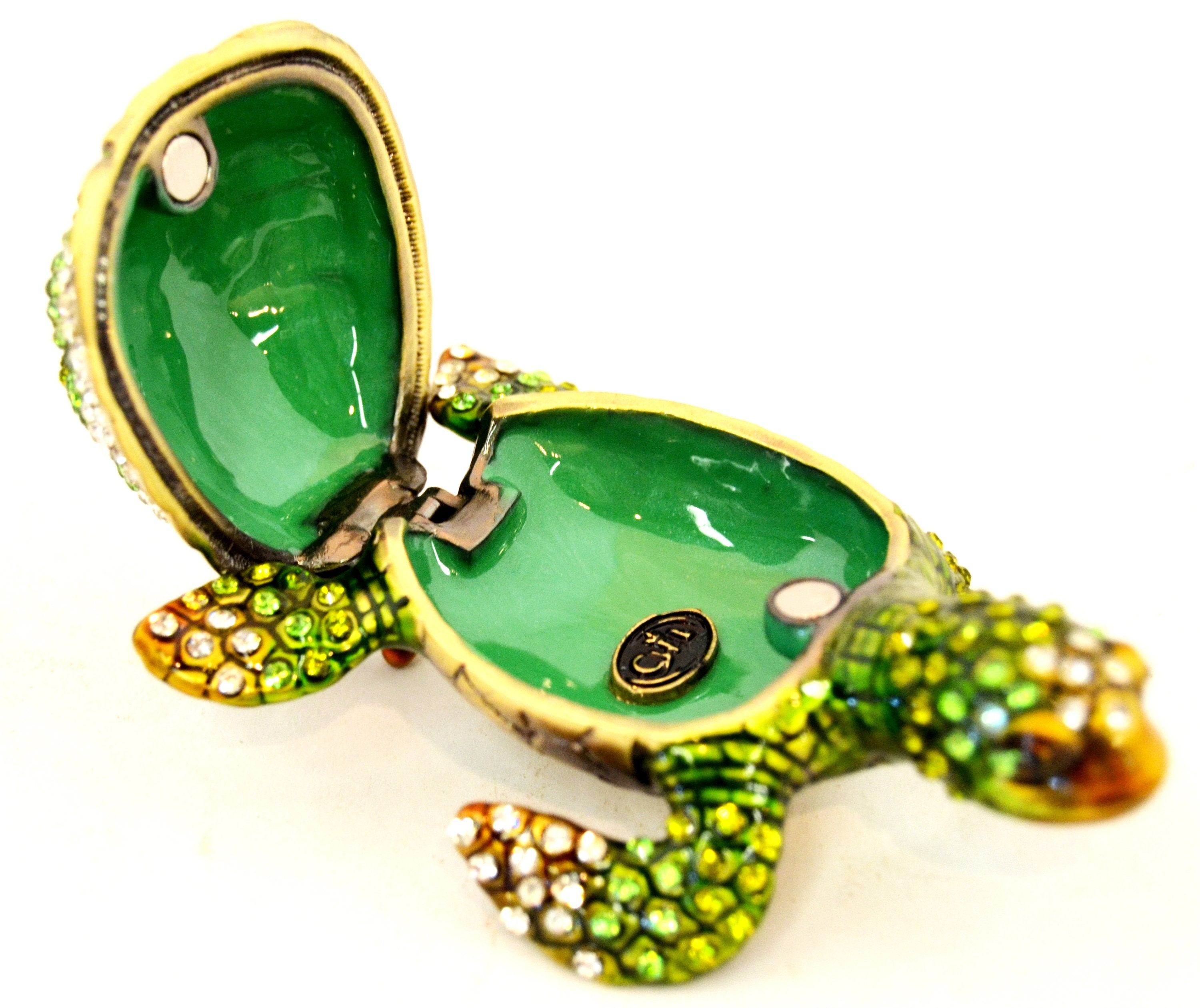 Hand Made Bejeweled Sea Turtle Trinket Box. Made With - Etsy