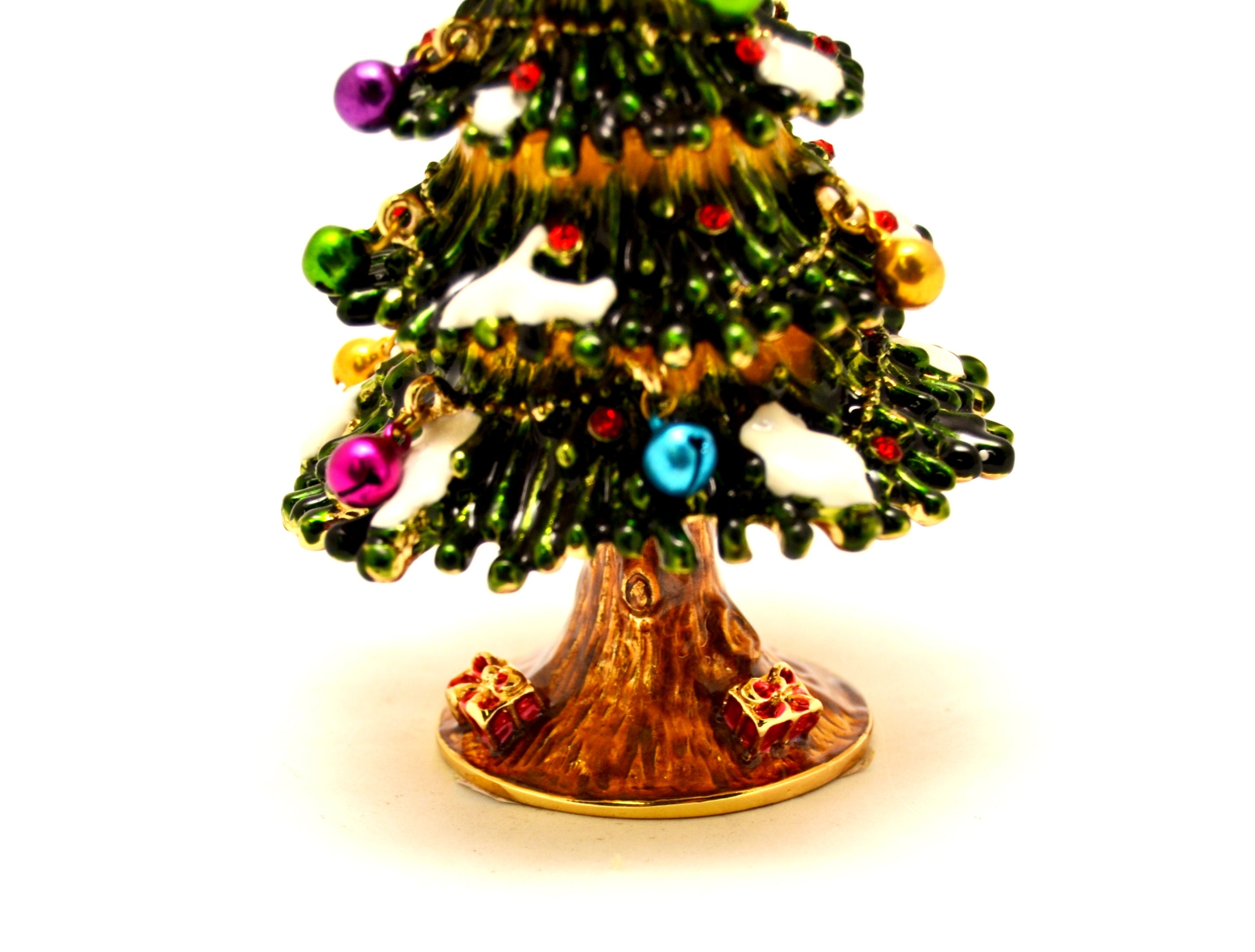 Bejeweled Christmas Tree Trinket Box With Hanging. Hand Done - Etsy Israel