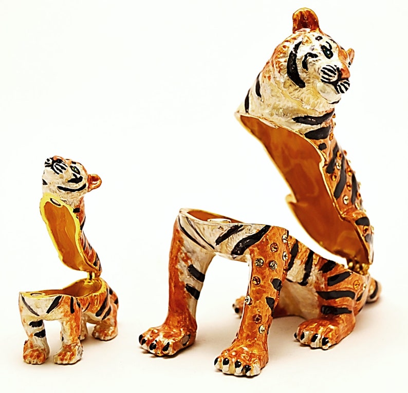 Ciel Collectables Tiger With Baby Trinket Box. Hand Crafted - Etsy