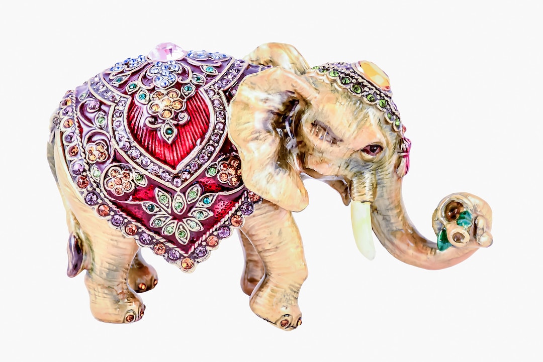 Decorative Hand Made Elephant Trinket Box by Ciel Collectables. Made ...