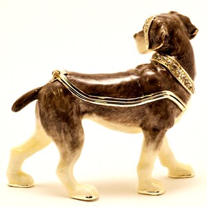 Ciel Collectables Dog Trinket Box. Hand Painted Enamel With Austrian ...