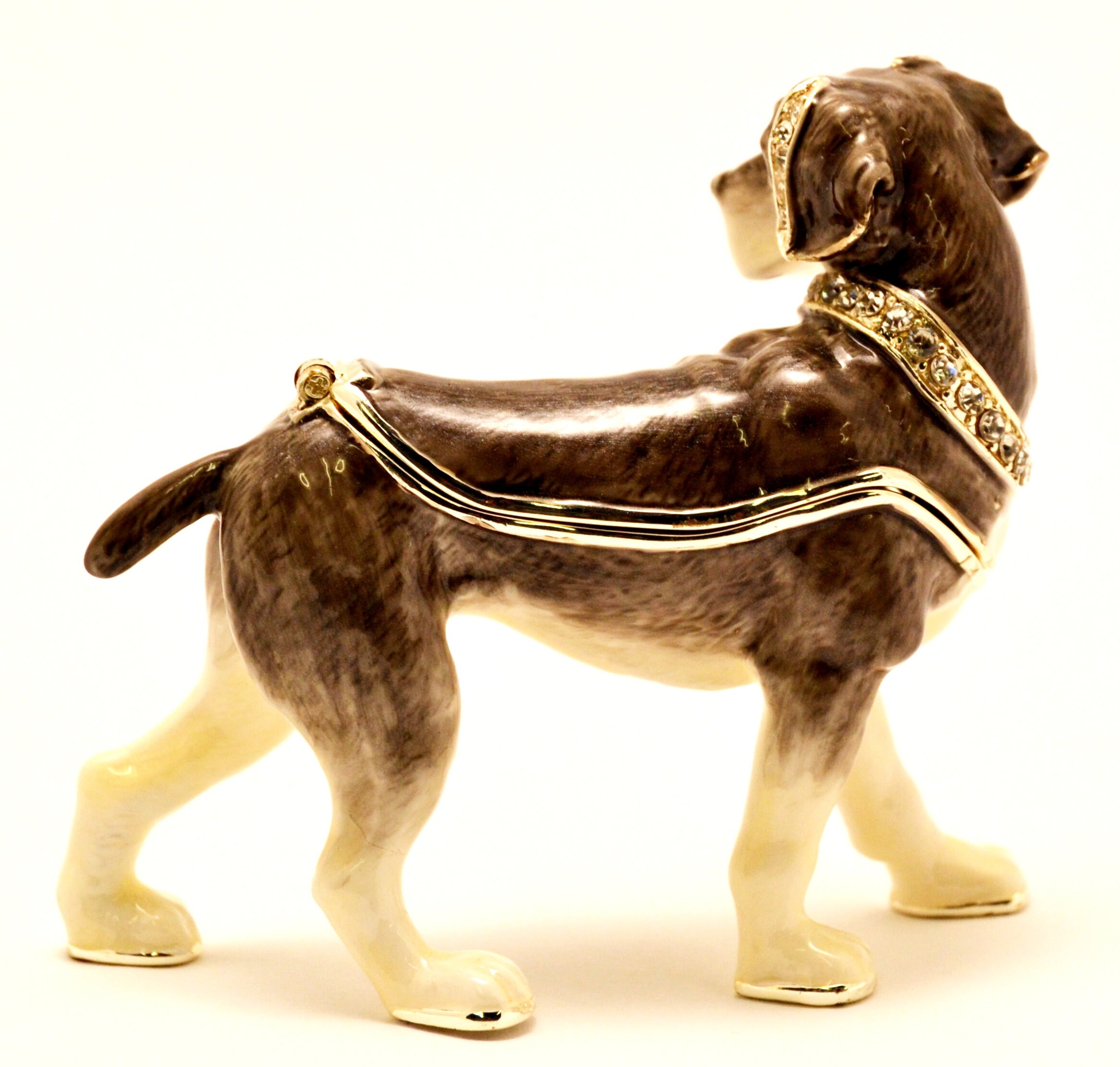 Ciel Collectables Dog Trinket Box. Hand Painted Enamel With Austrian ...
