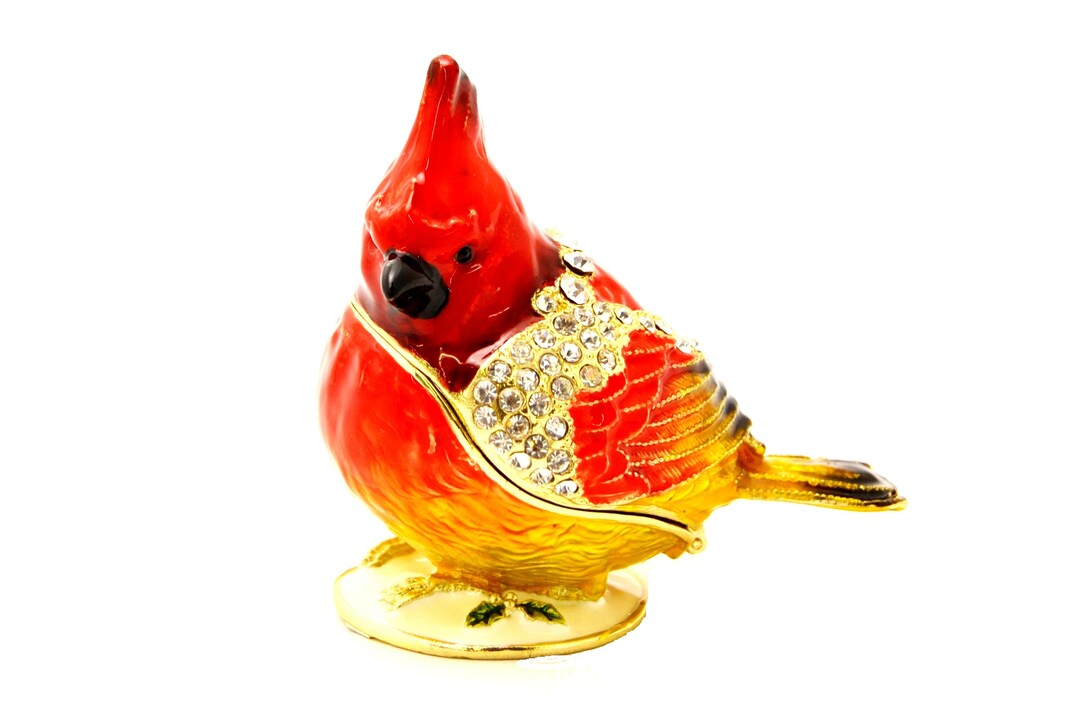 Hand Made Cardinal Trinket Box by Ciel Collectables. Made With Austrian ...