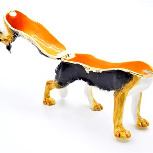 Big German Shepherd Trinket Box. Hand Painted Enamel With Swarovski ...