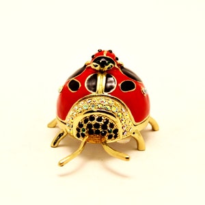 Ladybug With Baby Trinket Box by Ciel Collectables. Hand Painted Red ...
