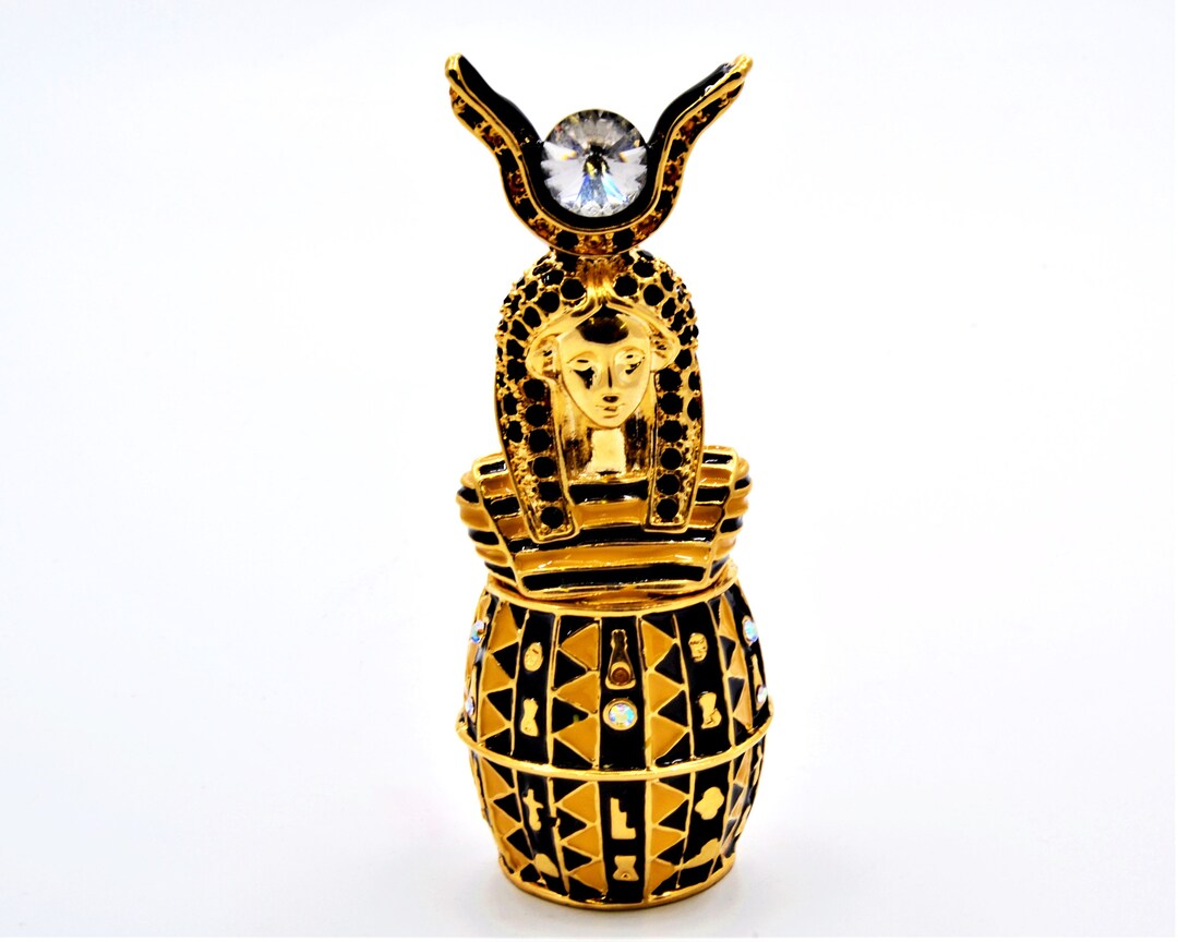 Ancient Egyptian Figurine Trinket Box. Hand Painted Enamel With ...