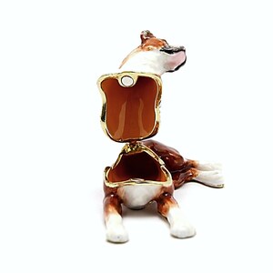 Ciel Collectables Sitting Boxer Dog Trinket Box. Hand Painted Brown ...