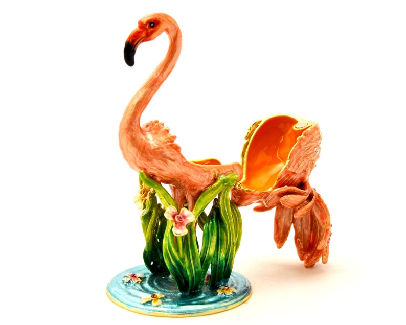 Ciel Collectbles Flamingo Trinket Box. Hand Painted Pink - Etsy