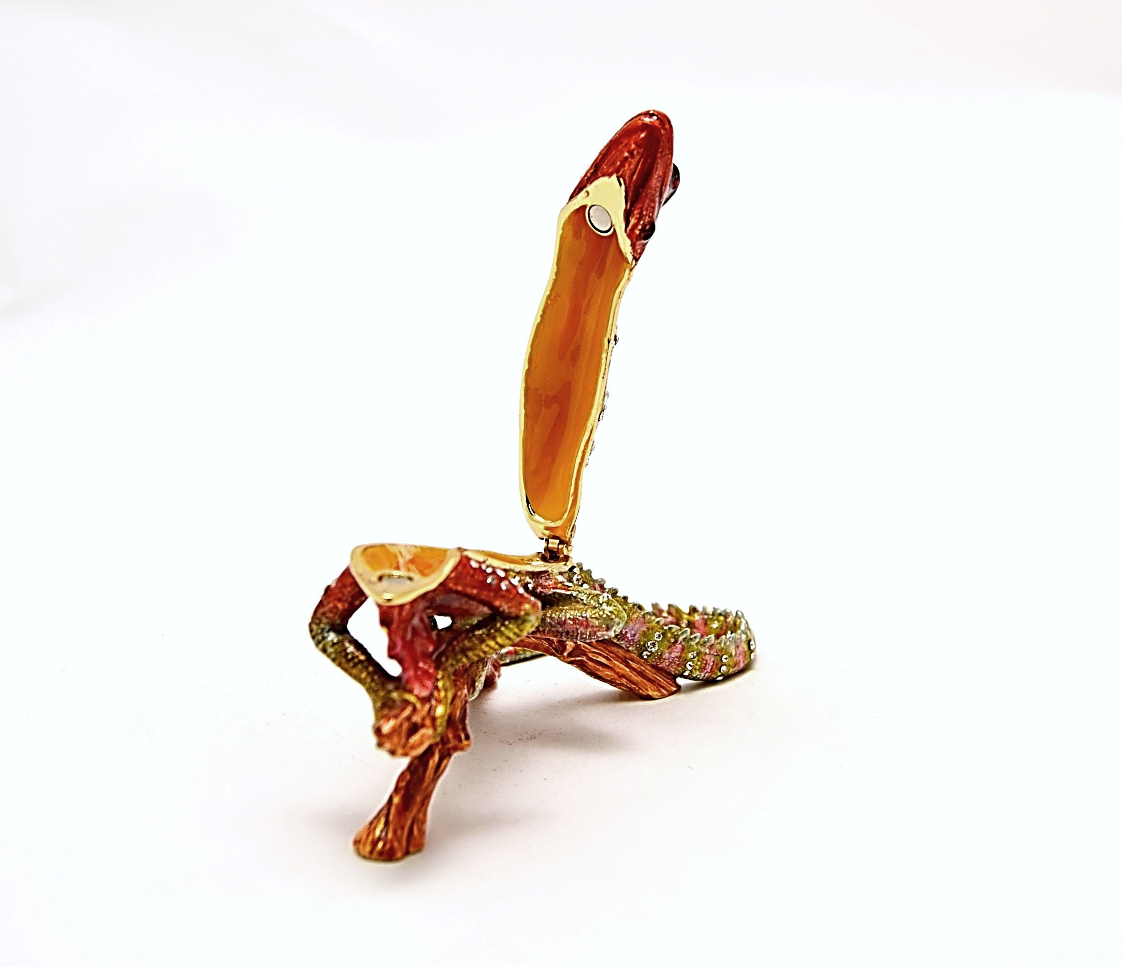 Colorful Iguana Trinket Box. Hand Set Austrian Crystals & Hand Painted ...