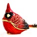Small Cardinal Trinket Box. Hand Painted Red Enamel With Austrian ...
