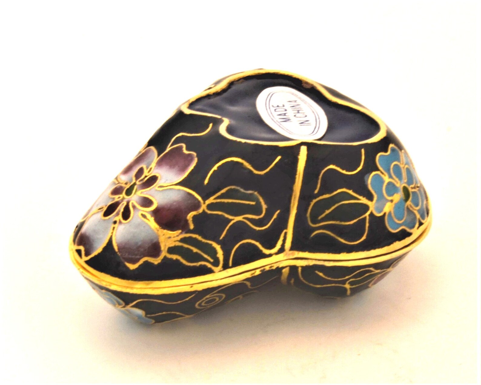 Vintage Chinese Cloisonne Frog Box. Hand Painted Enamel With Floral ...