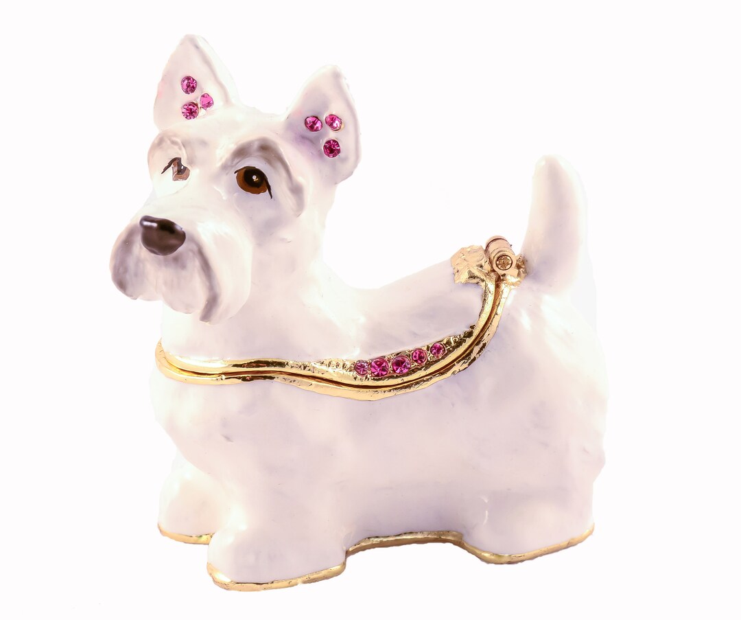 Scottie Dog Trinket Box by Ciel Collectables. Hand Painted Enamel With ...