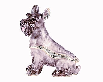 Hand Made Yorkie Dog Trinket Box. Hand Painted Enamel With | Etsy