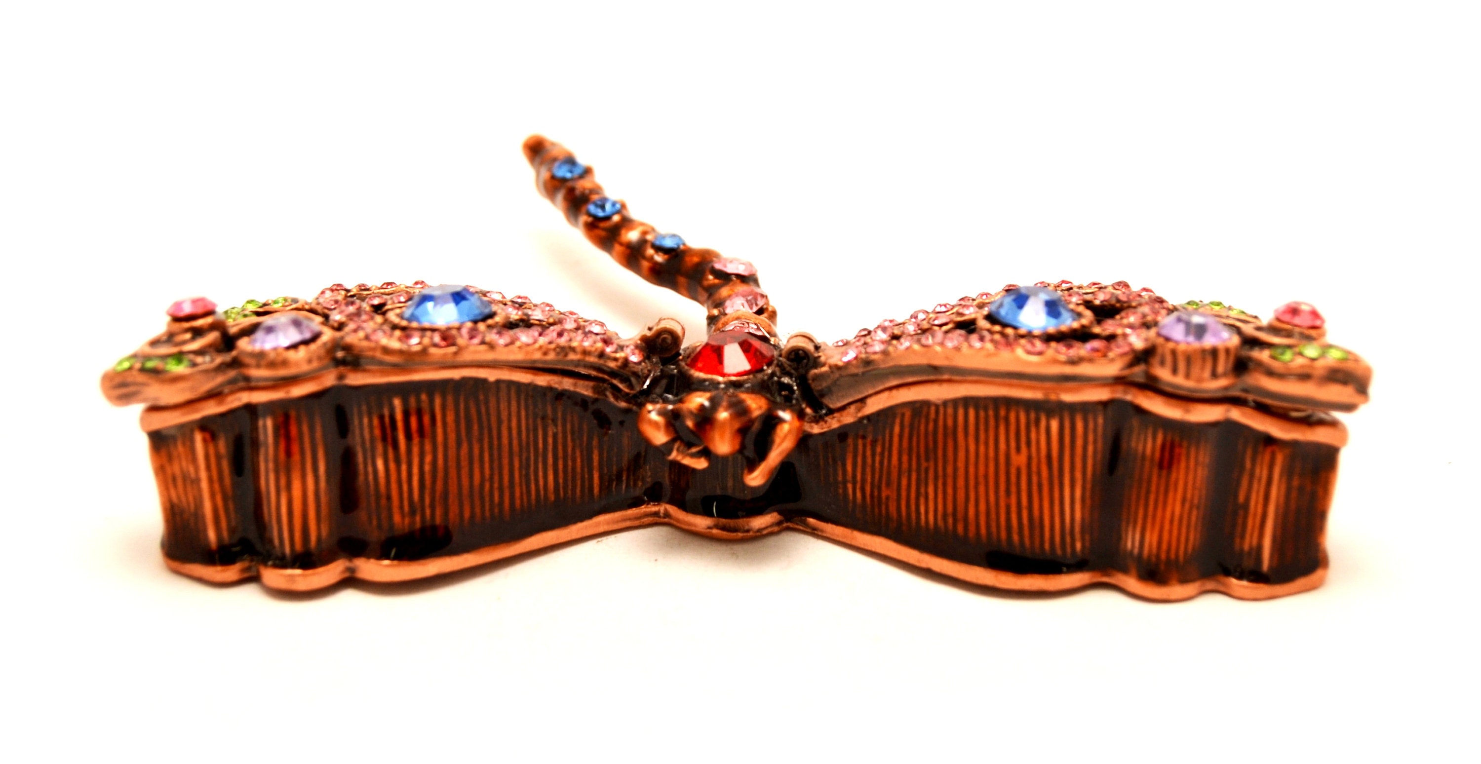 Bejeweled Dragonfly Trinket Box. Hand Set Beautiful Swarovski Crystals ...