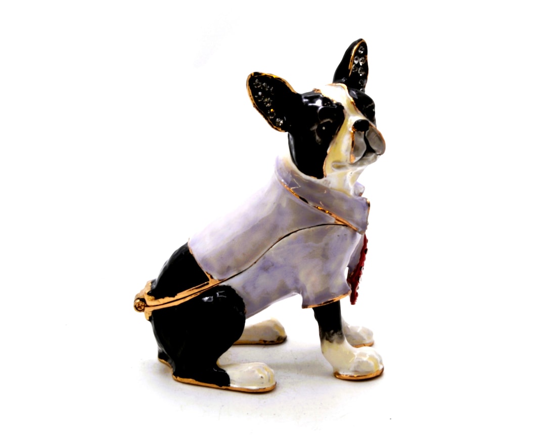 Dressed up Chihuahua Dog Trinket Box. Hand Painted Enamel With ...